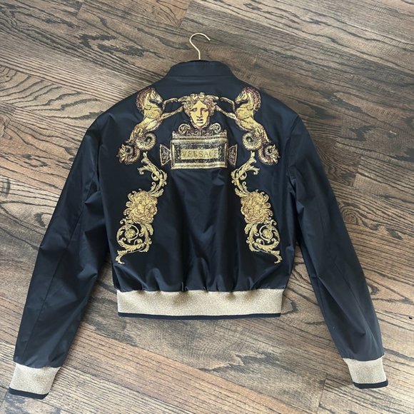 Versace | Jackets & Coats | Versace Medusa Embroidery Bomber Jacket ...